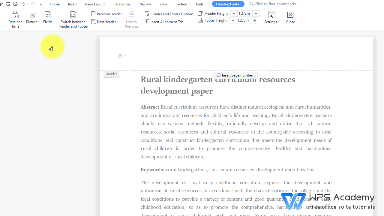 How To Create A Custom Header In Word WPS Office Quick Tutorials Online