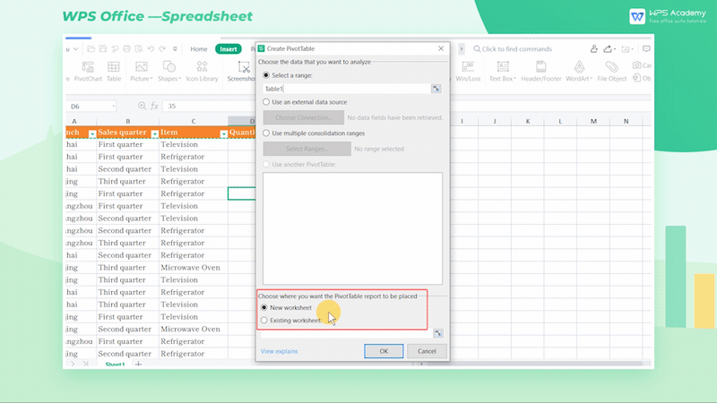 Learn PivotTable from scratch | WPS Academy Free Office Courses