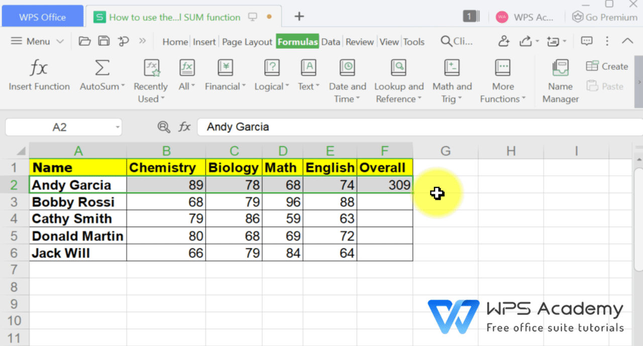 How To Use The SUM Function WPS Office Quick Tutorials Online