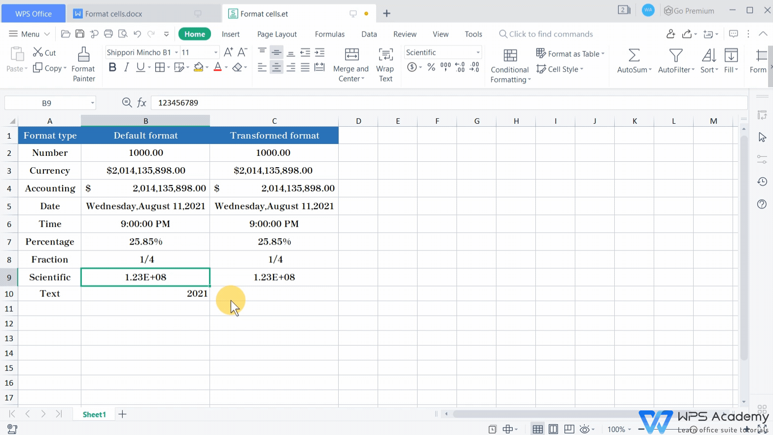 Format cells | WPS Academy Free Office Courses