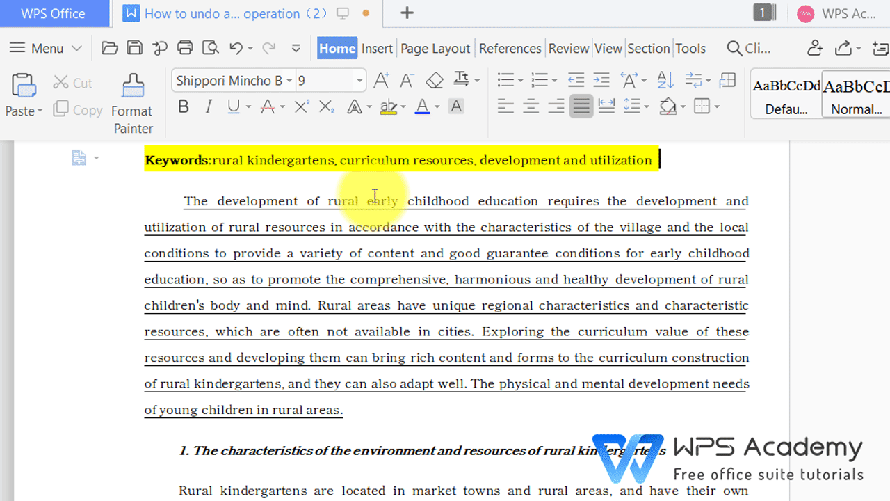 How To Undo And Redo An Operation WPS Office Quick Tutorials Online How To Undo And Redo An Operation WPS Office Quick Tutorials Online