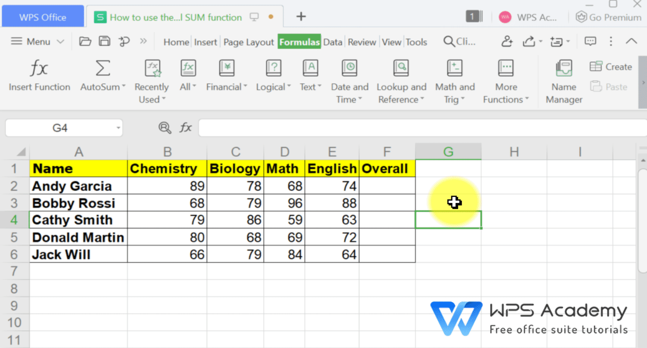 How to use the SUM function | WPS Office Quick Tutorials Online