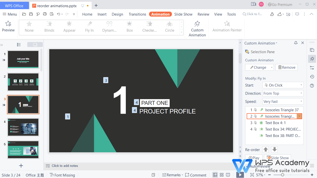 How To Reorder Animations In Wps Office Powerpoint Wps Office Quick Tutorials Online