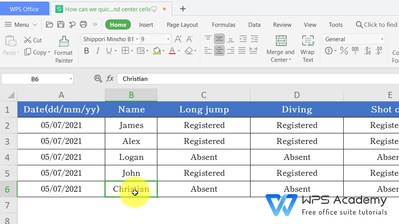 How To Quickly Merge And Center Cells In WPS Spreadsheet WPS Office
