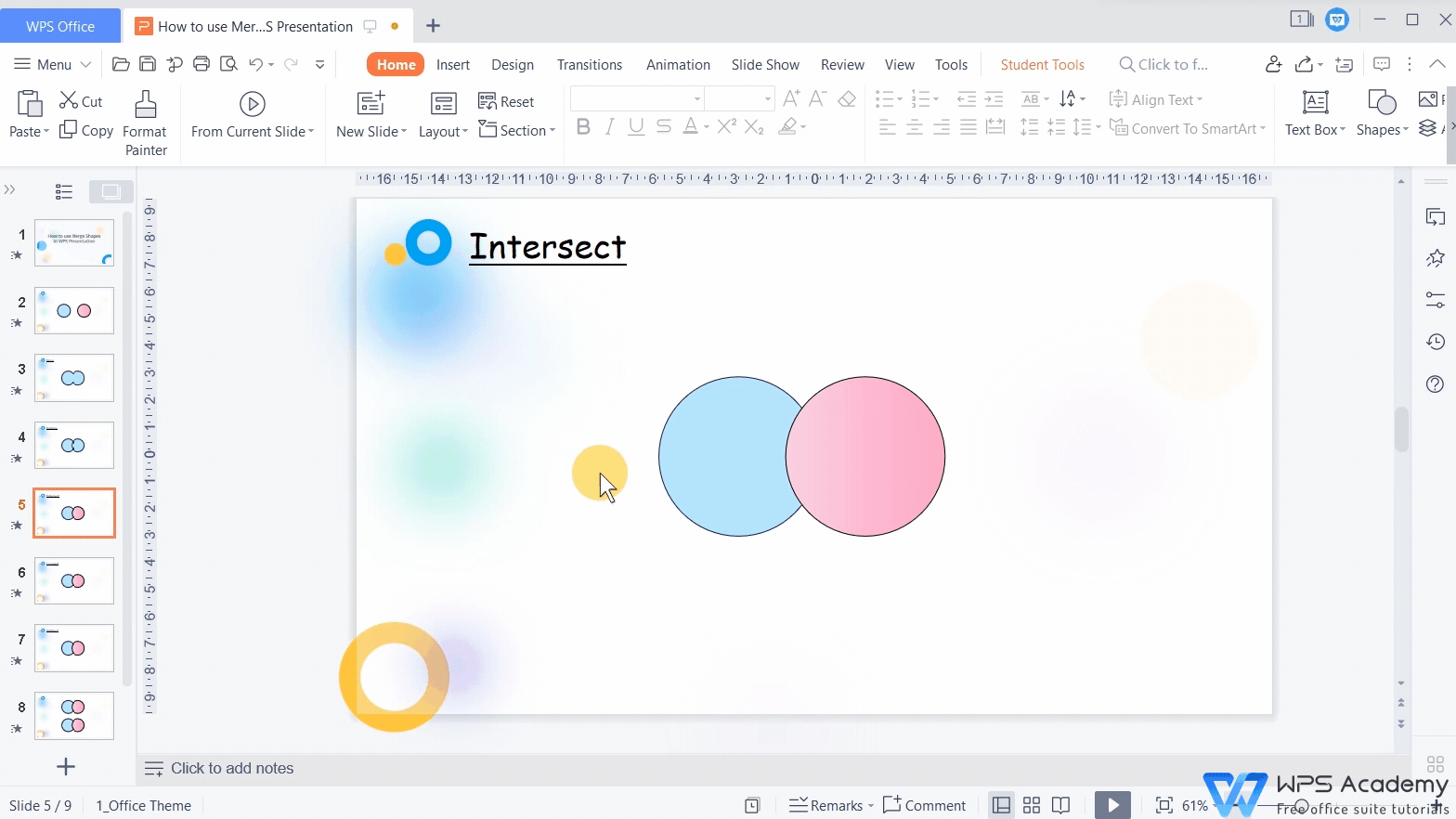 How to use Merge Shapes in WPS Presentation | WPS Academy Free Office ...