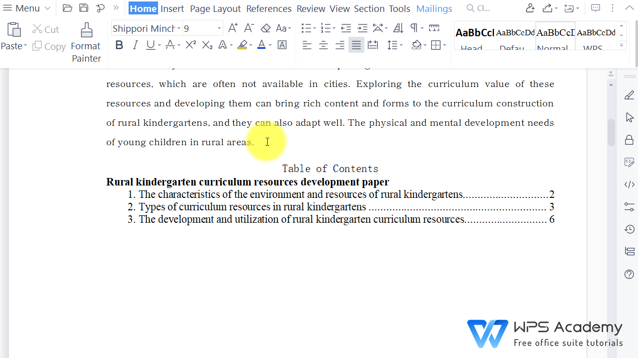 How To Update Only The Page Number In A Table Of Contents WPS Office how-to-update-only-the-page-number-in-a-table-of-contents-wps-office